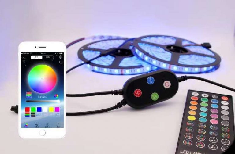 RGB LED Strip Music Sync Bluetooth APP Control mini RGB LED Controller ...