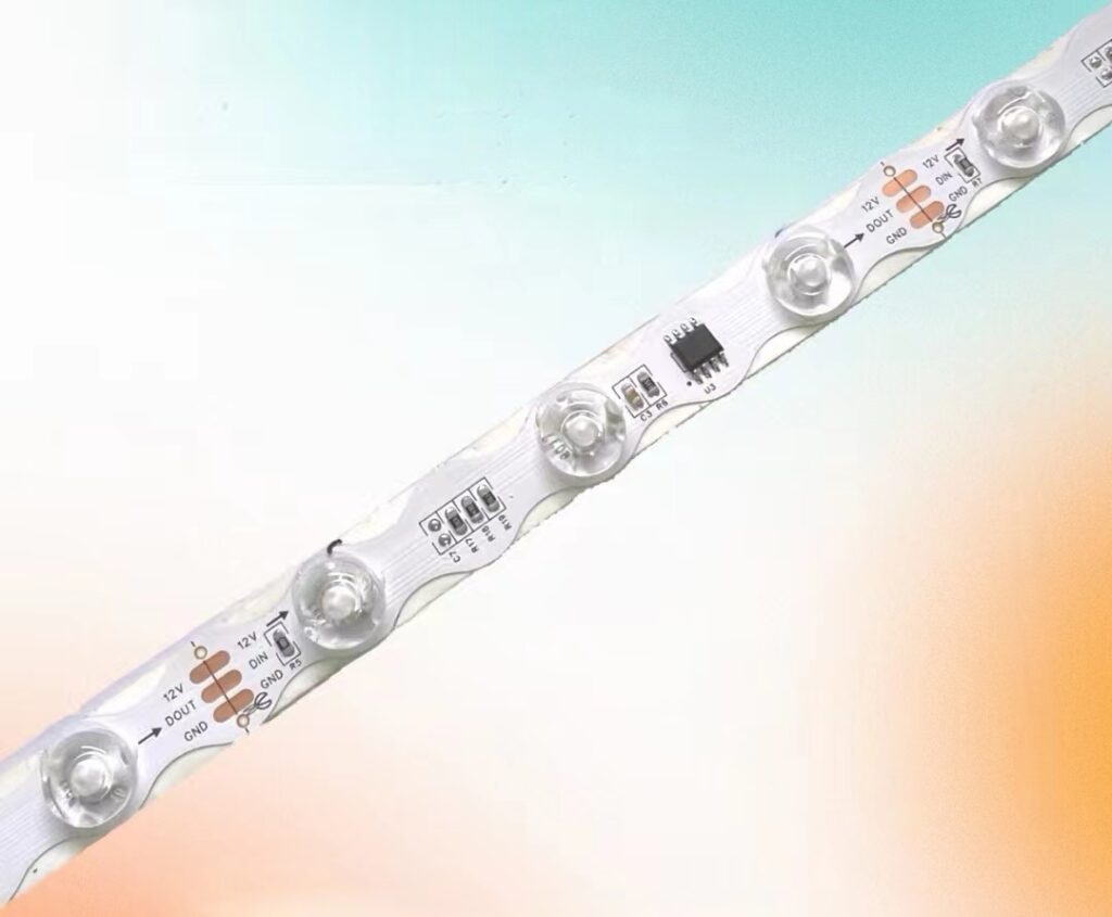 12V S Type Zigzag Bendable Digital RGBic SPI Pixel LED Strip with Lens ...